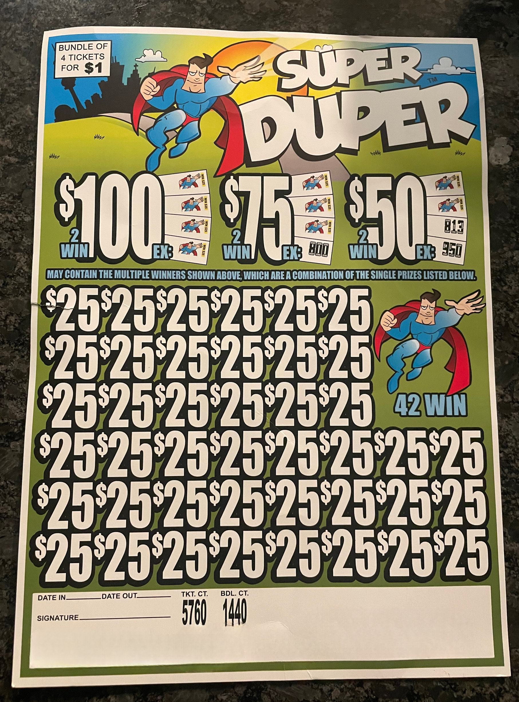 Super Duper Jar Tickets Pull Tab Ticket Tickets for Amusement Purpose ...