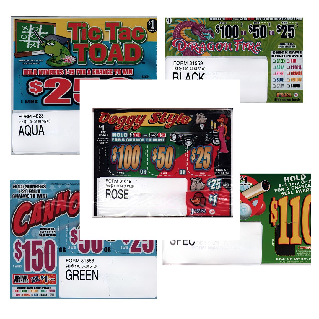 5 Pack - Mixed Titles - Pull Tab Ticket - Ticket for Amusement Purpose ...