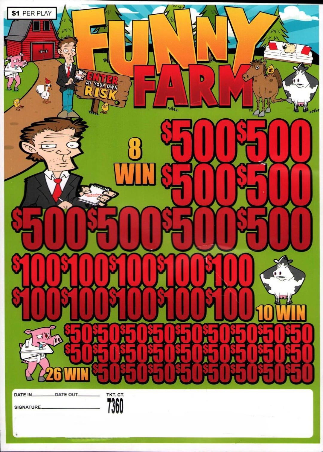 Pull Tab - Jar - Tickets Game - Funny Farm - Etsy