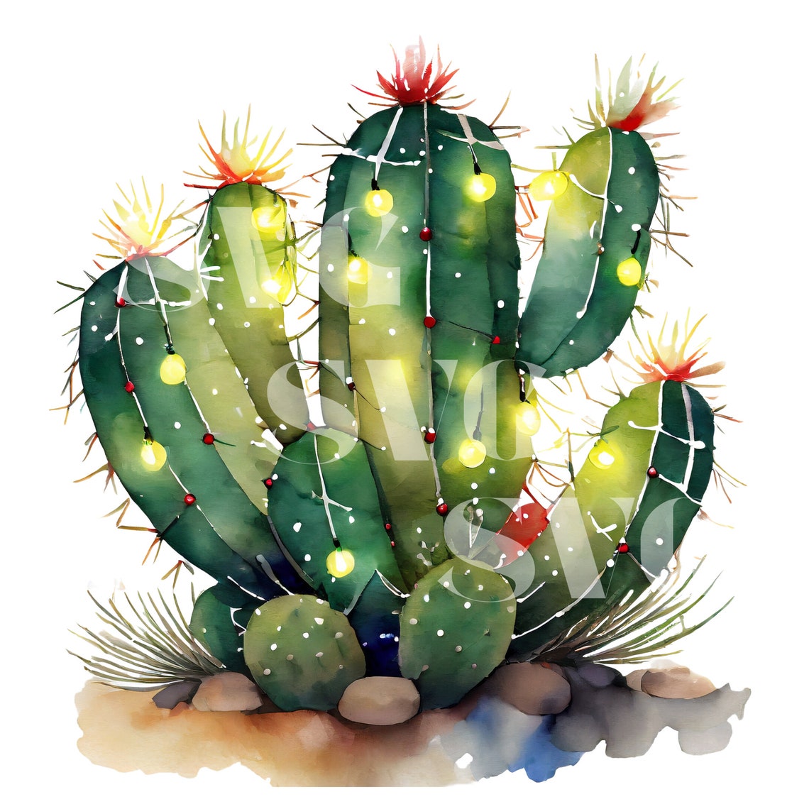 Cactus SVG PNG, Christmas Cactus Santa Hat, Christmas Cactus Clip Art ...