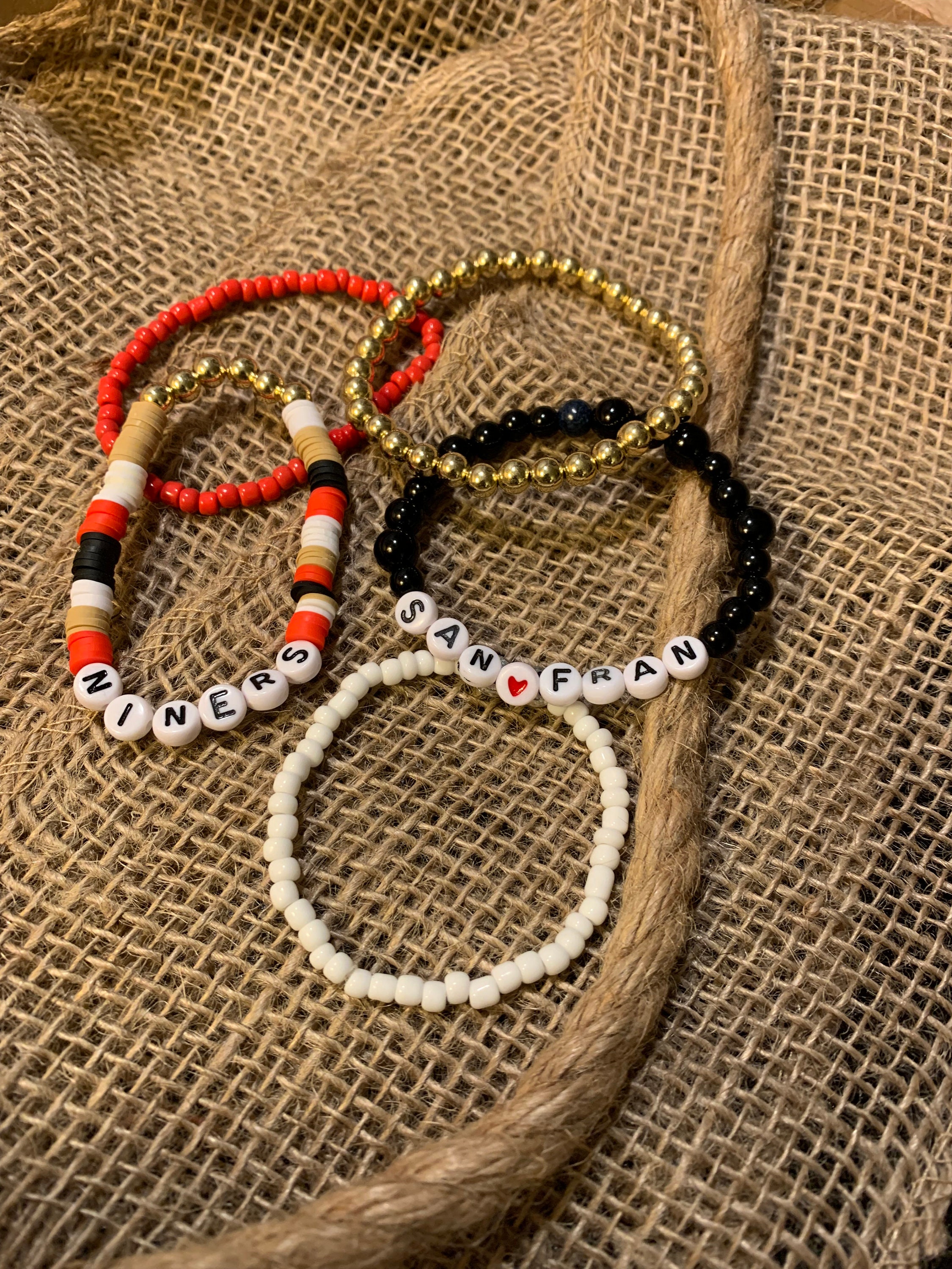 San Francisco Forty Niners, Game Day Bracelet Pack, Friendship Bracelet ...