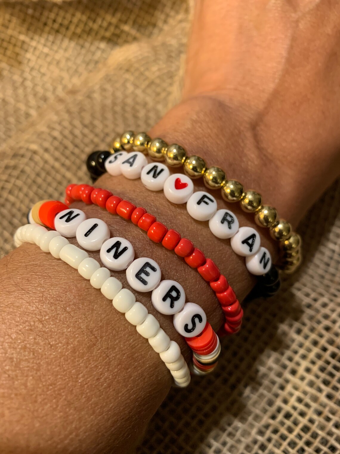 San Francisco Forty Niners, Game Day Bracelet Pack, Friendship Bracelet ...