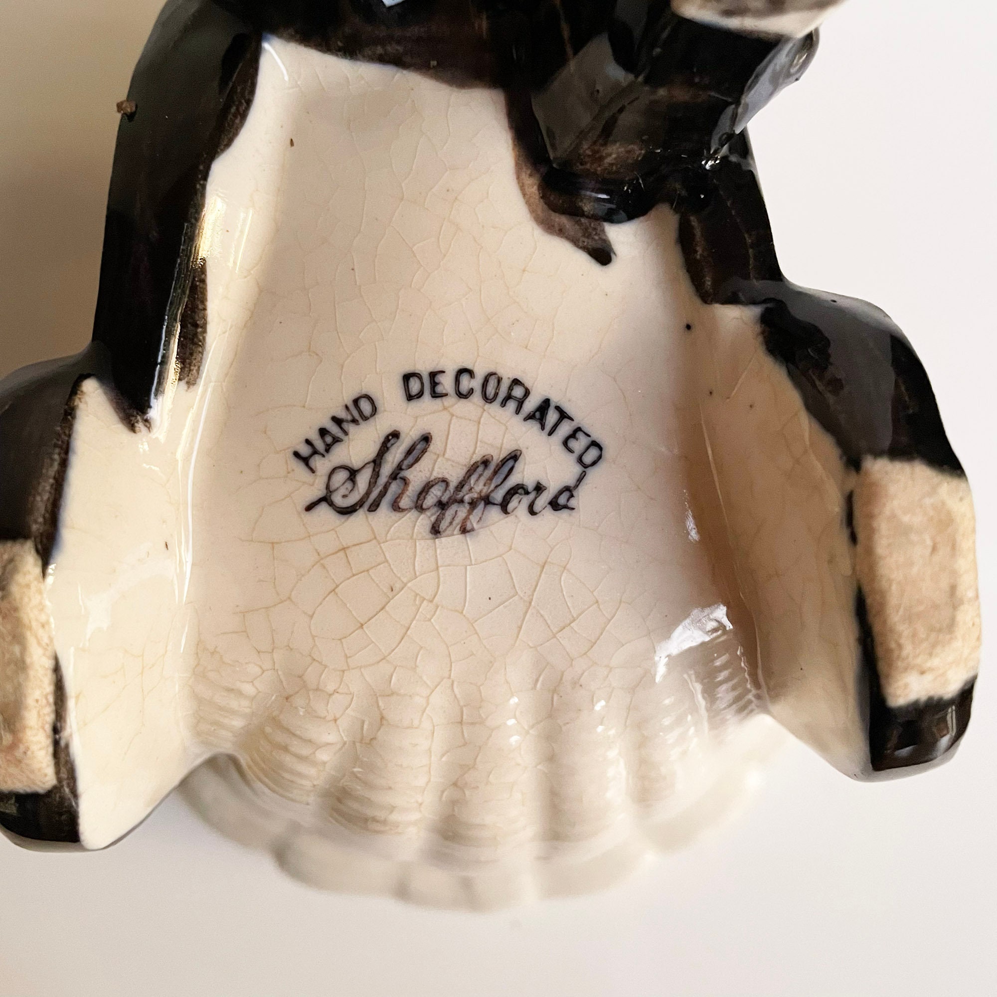 Vintage Shafford Pottery Planter Poodle Pulling a Cart Black and White ...