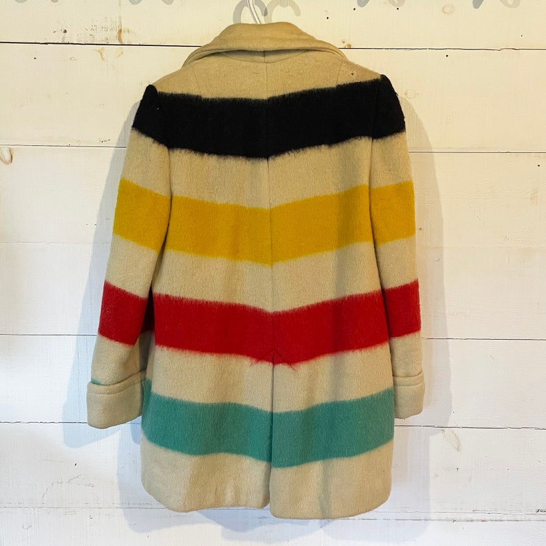 Vintage Hudson's Bay Jacket Wool Women's Coat Point Blanket Striped ...