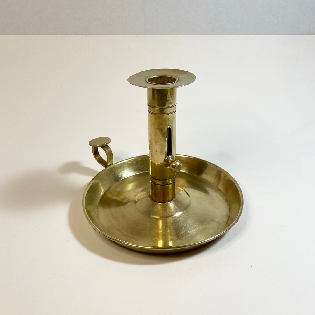Vintage Brass Chamber Candle Holder With Ejector, Candle Holder With ...