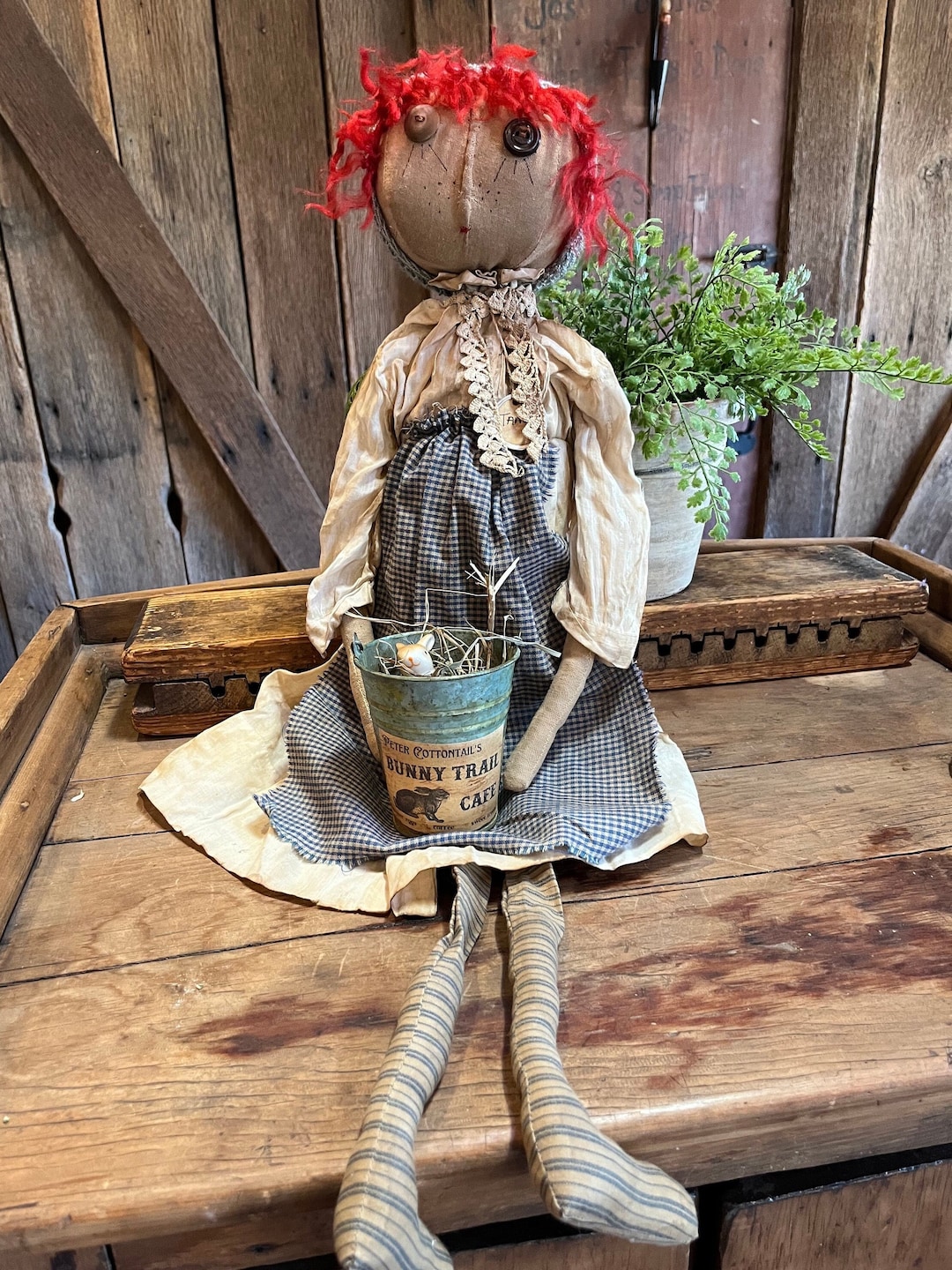 Handmade Primitive Rag Doll - Etsy