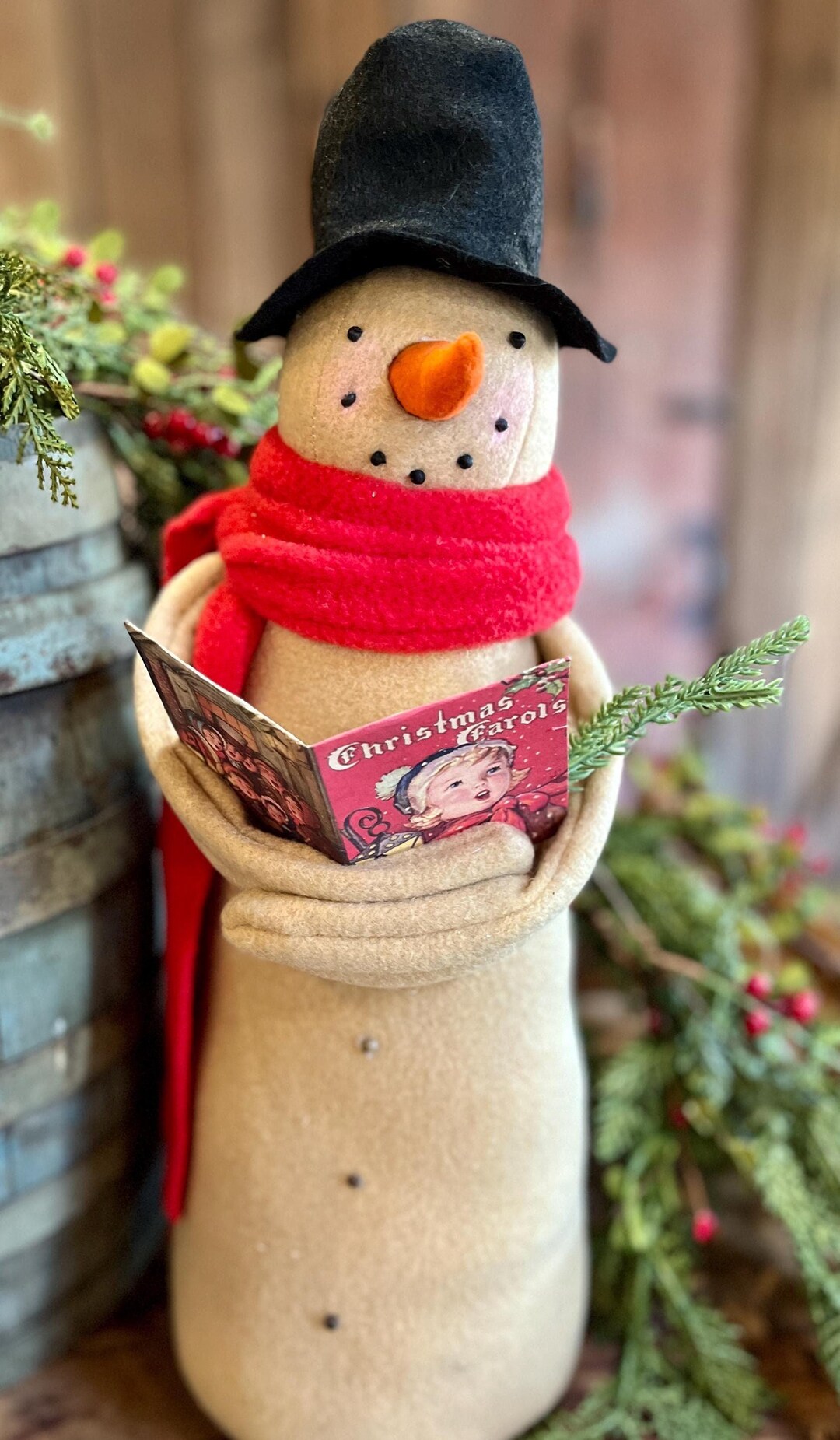 Handmade Caroling Snowman - Etsy