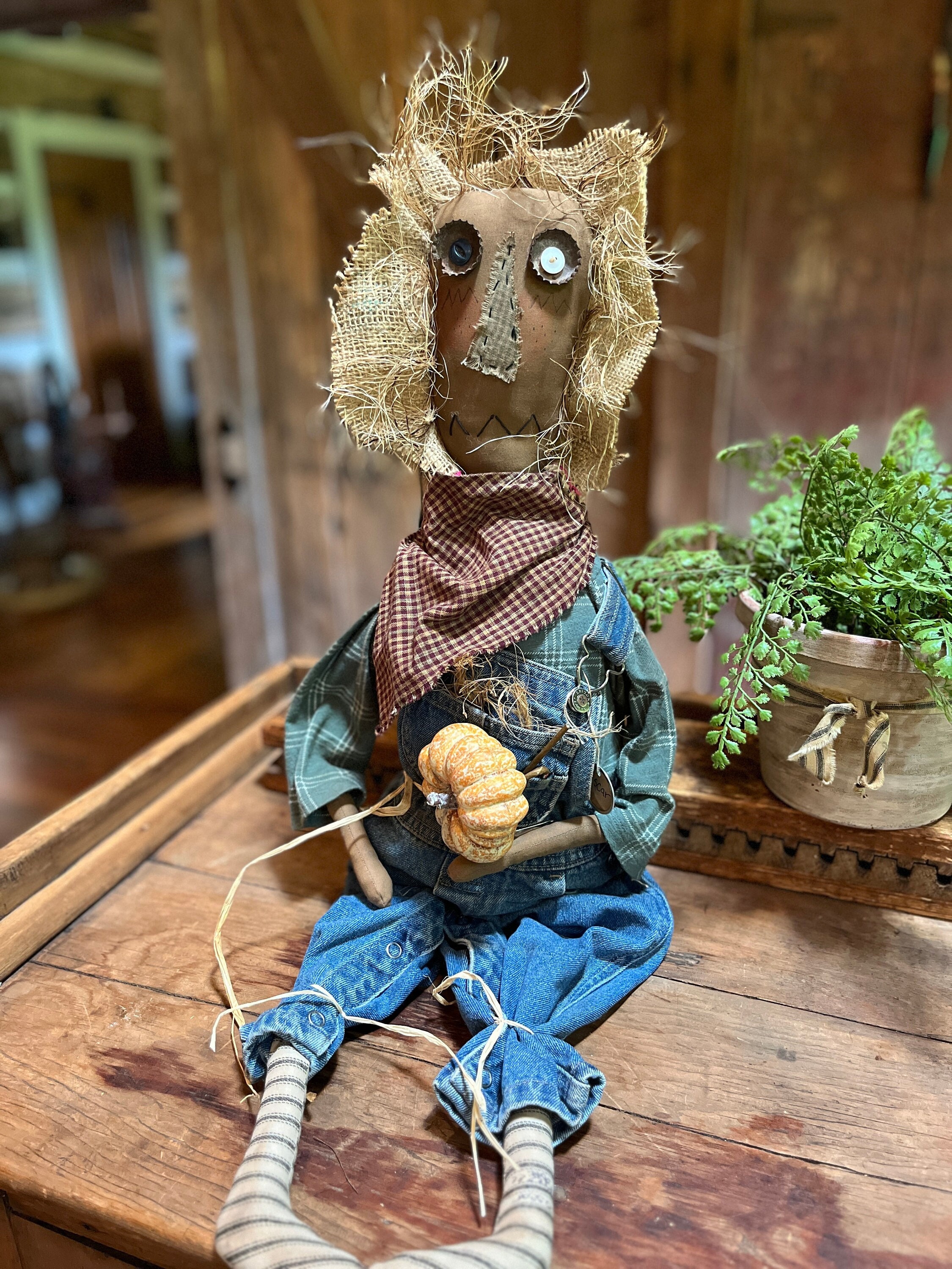 Handmade Primitive Scarecrow - Etsy