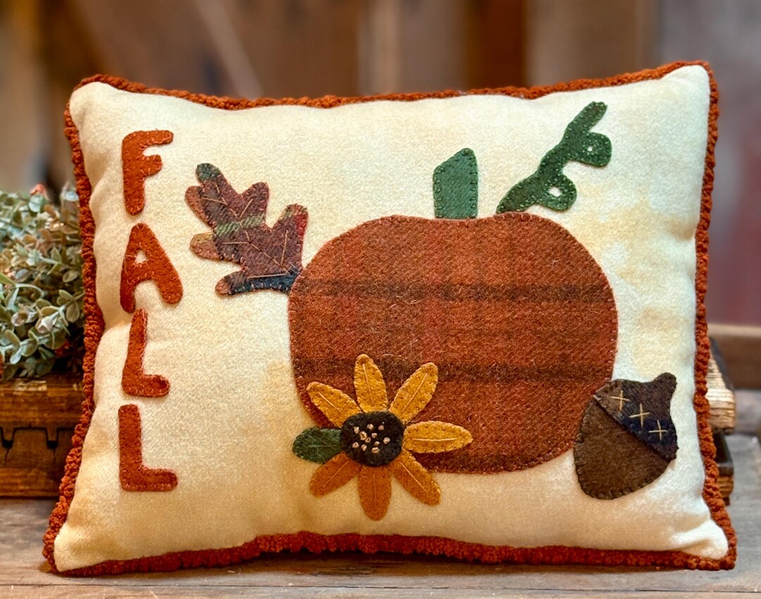 Handmade Fall Wool Pillow - Etsy