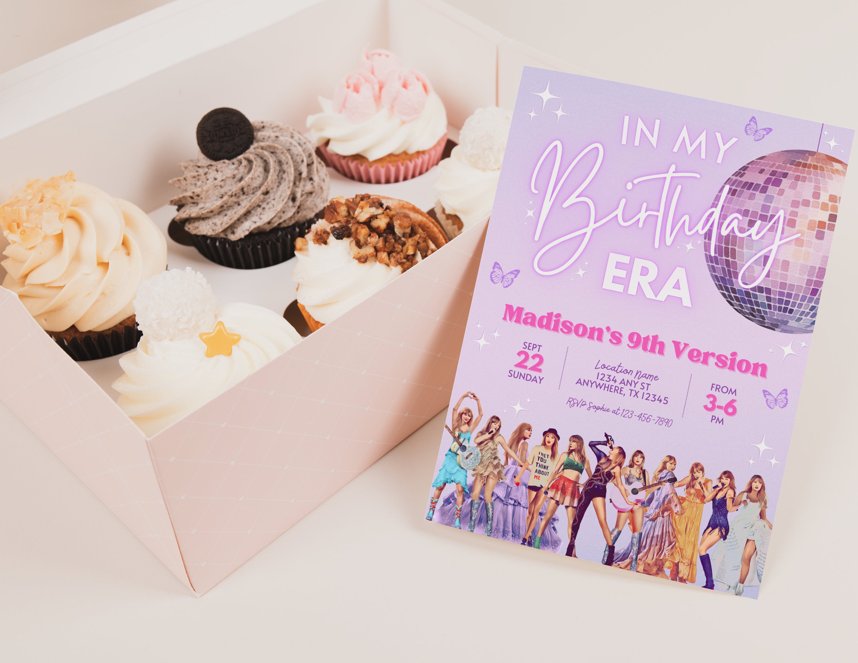 Editable Trendy Taylor Birthday Digital Invite in My Birthday Era ...