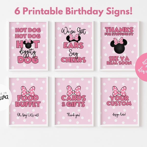 Minnie Mouse Party Signs - Etsy