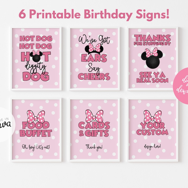 Minnie Mouse Party Signs - Etsy