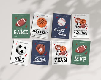 Football Valentine's Day Cards, Boys Valentine Cards, Printable Kids ...