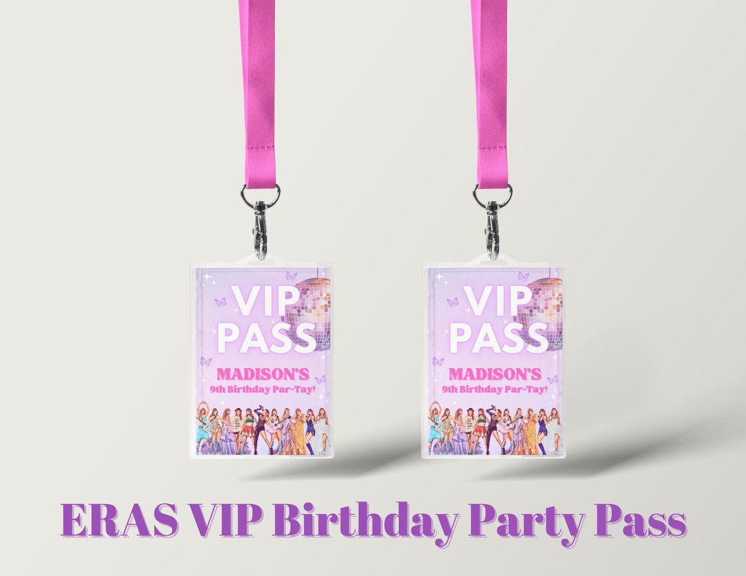 VIP Party Pass Badge, Editable in My Birthday Era Party Pass, Trendy ...