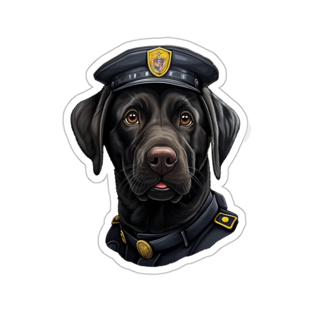 Black Lab Police Officer Sticker - K9 Unit Canine Decal - Law ...