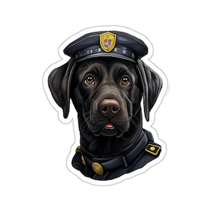 Black Lab Police Officer Sticker - K9 Unit Canine Decal - Law ...