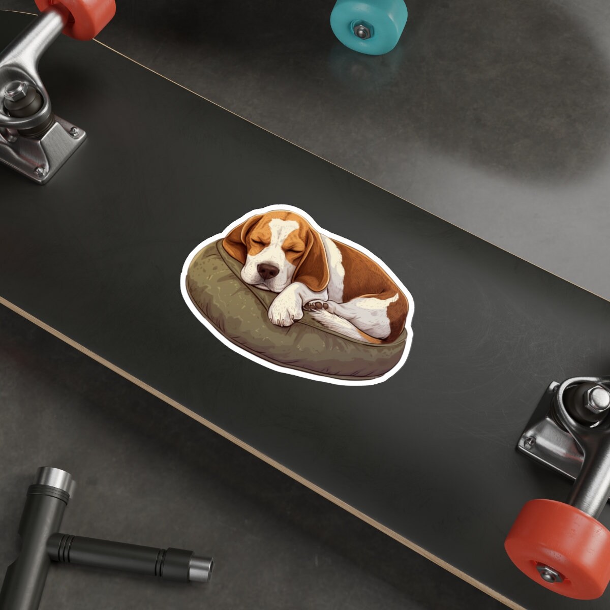 Sleeping Beagle Sticker Cute Dog Decal Pet Bed Vinyl Peaceful Puppy ...