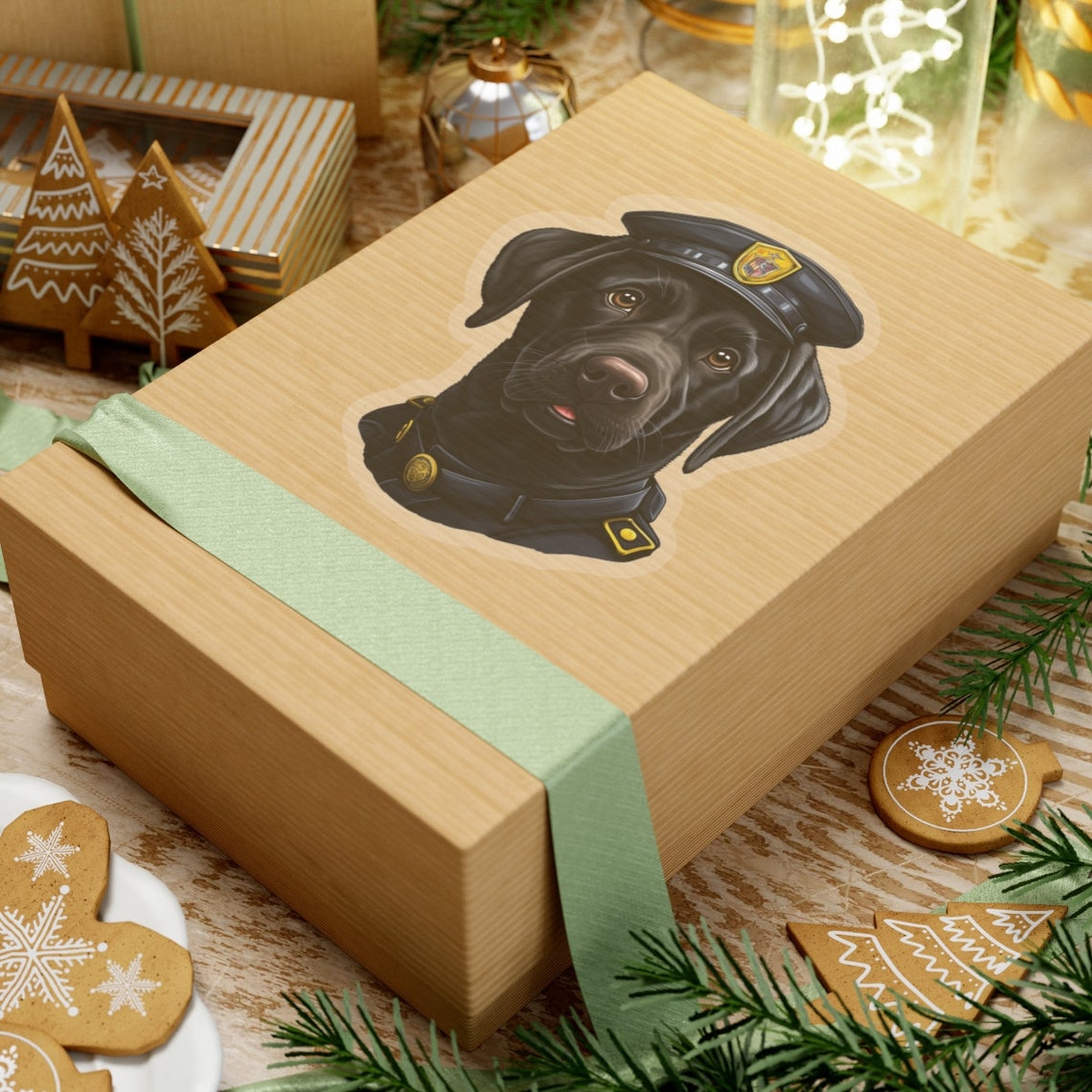 Black Lab Police Officer Sticker - K9 Unit Canine Decal - Law ...