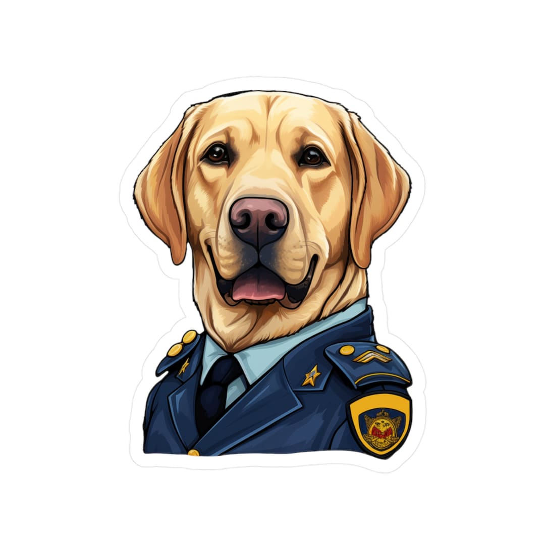 Police Officer Labrador Sticker - Yellow Lab in Uniform Decal - Etsy