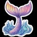 Colorful Mermaid Tail Vinyl Sticker - Ocean Waves Iridescent Design ...