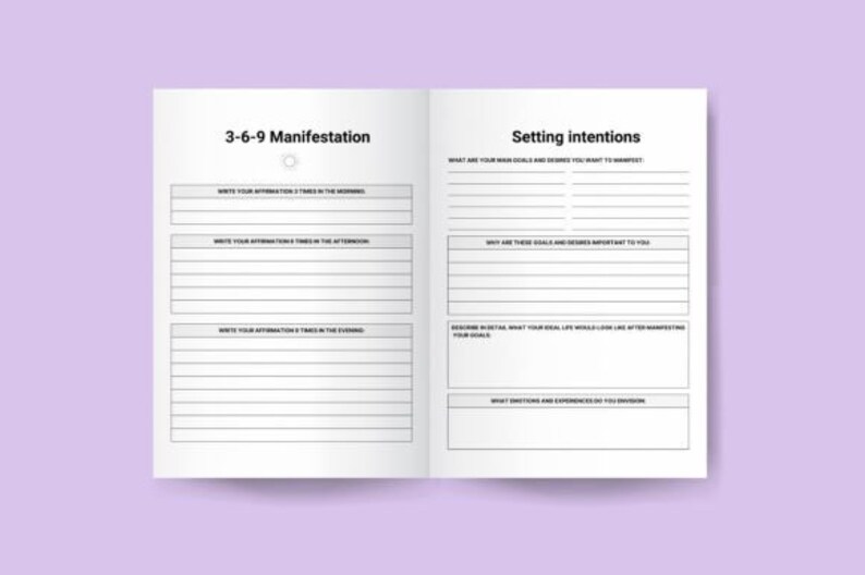 3-6-9 Manifestation Journal Template - Canva Editable | Law of ...