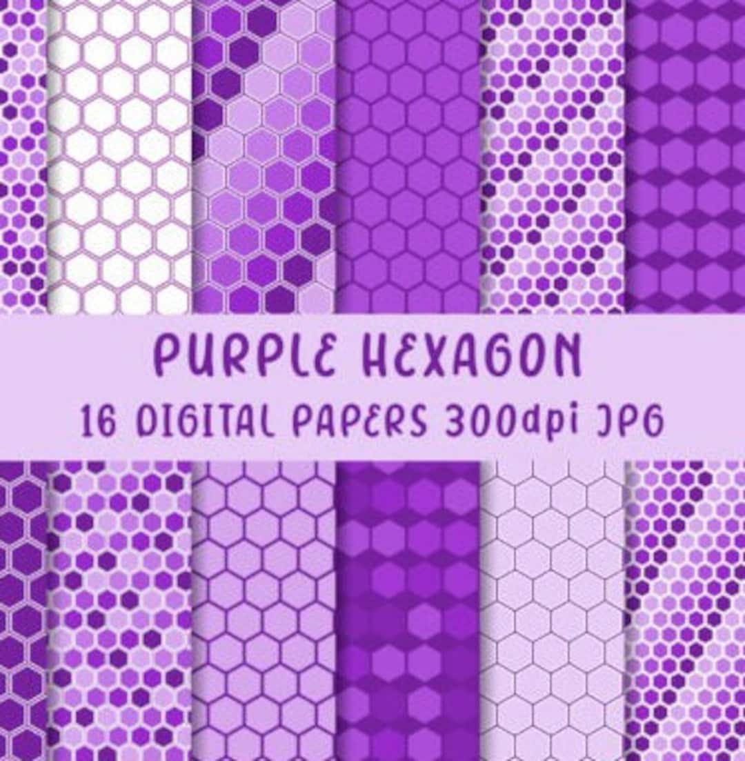 Vibrant Purple Hexagon Digital Paper Collection - 16 Pieces | Instant ...