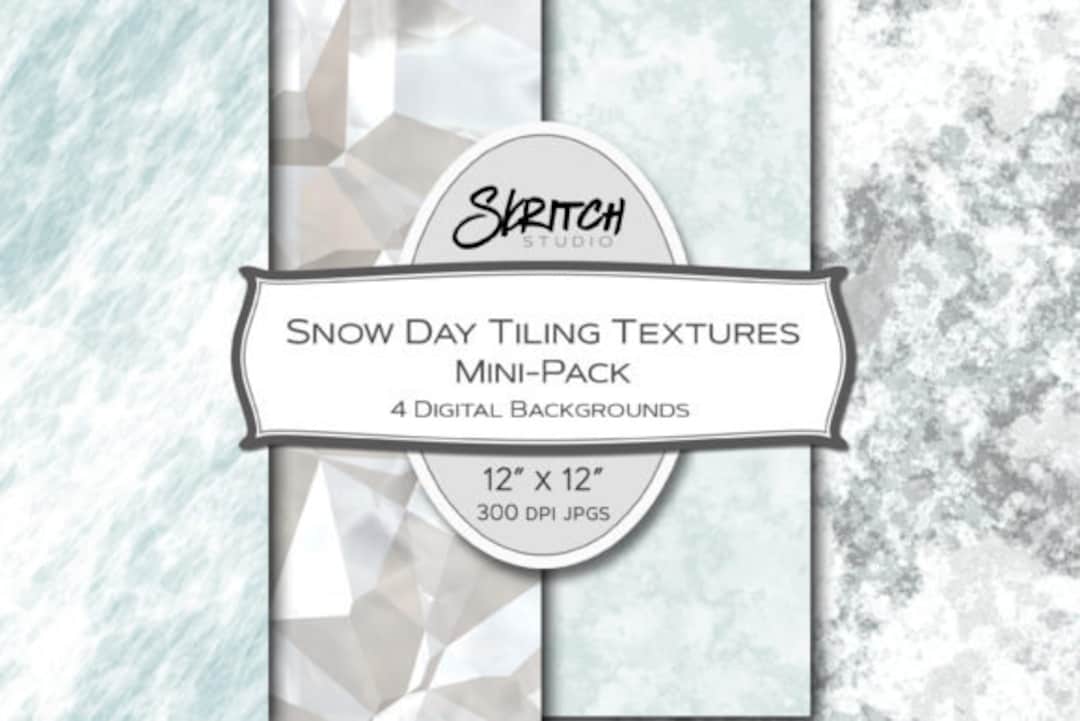 Snow Day White Winter Texture Mini Pack - Set of 4 Seamless Tiling JPG ...