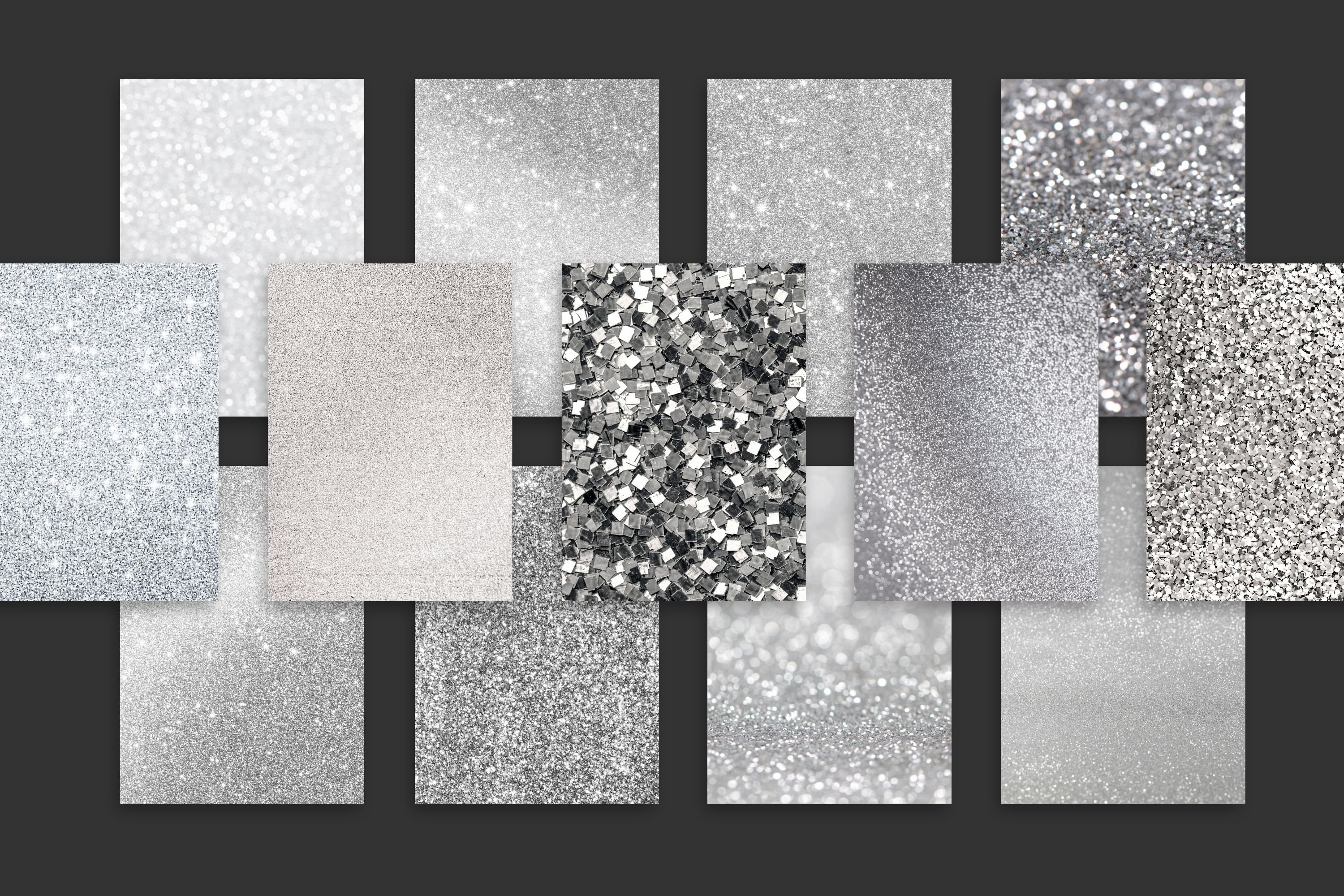 20 Pack Silver Glitter Digital Paper - Etsy