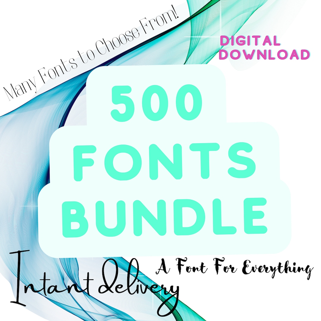 500 Font Mega Bundle - Instant Download - Unlimited Creative ...