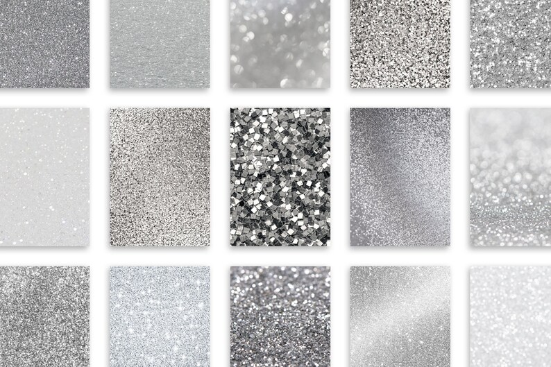 20 Pack Silver Glitter Digital Paper - Etsy