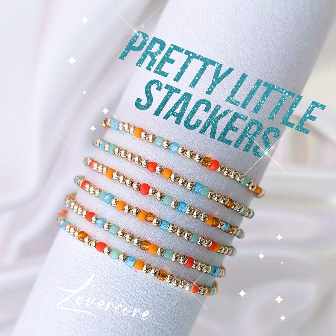 Pretty Little Stacker Elastic Bracelet | Showgirl Teal Blue, Mint Green ...