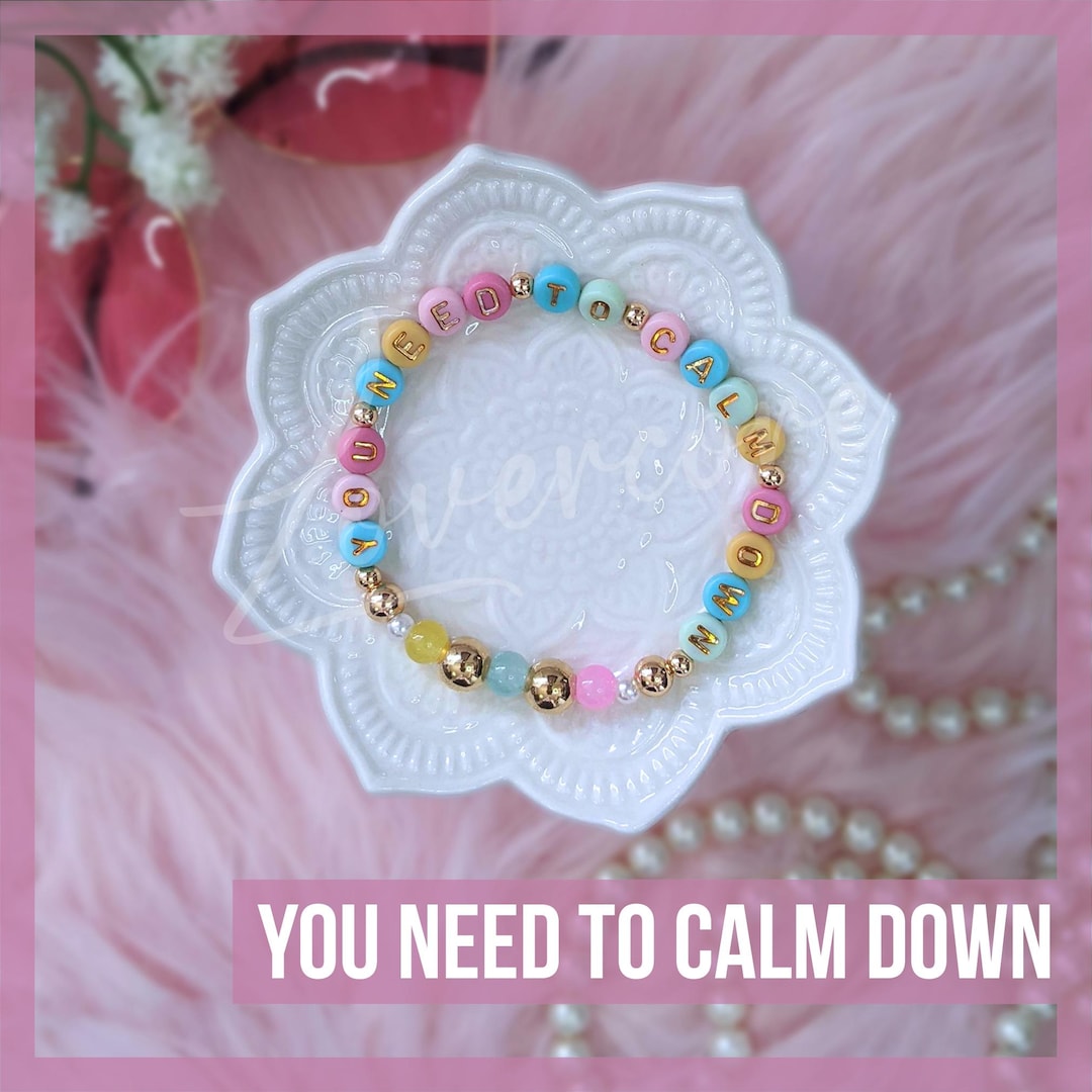 Calm Down! | Beaded Friendship Bracelet | Handmade Gift for Stressed ...