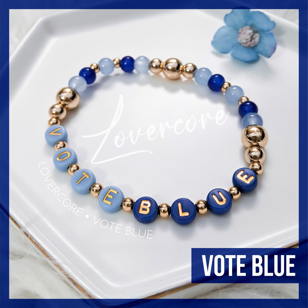 Vote Blue | Beaded Friendship Bracelet | Handmade Feminist Jewelry ...