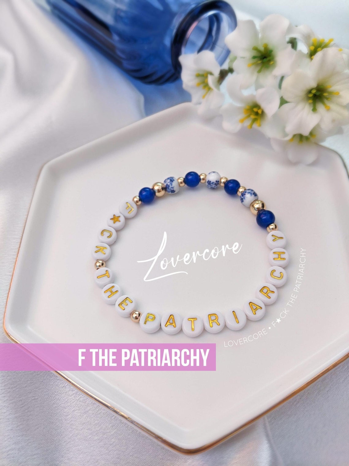 F*ck the Patriarchy | Vote Blue | Beaded Friendship Bracelet | Feminist ...