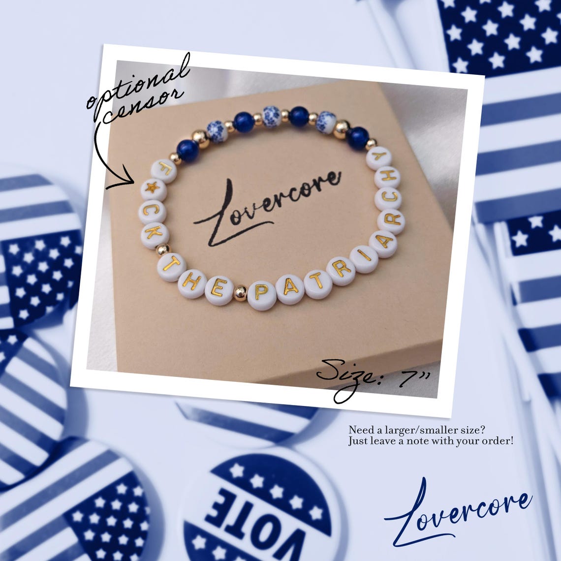 F*ck the Patriarchy | Vote Blue | Beaded Friendship Bracelet | Feminist ...