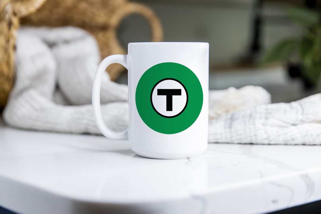 Boston MBTA Mug green Line Boston T Logo Subway Commuter - Etsy