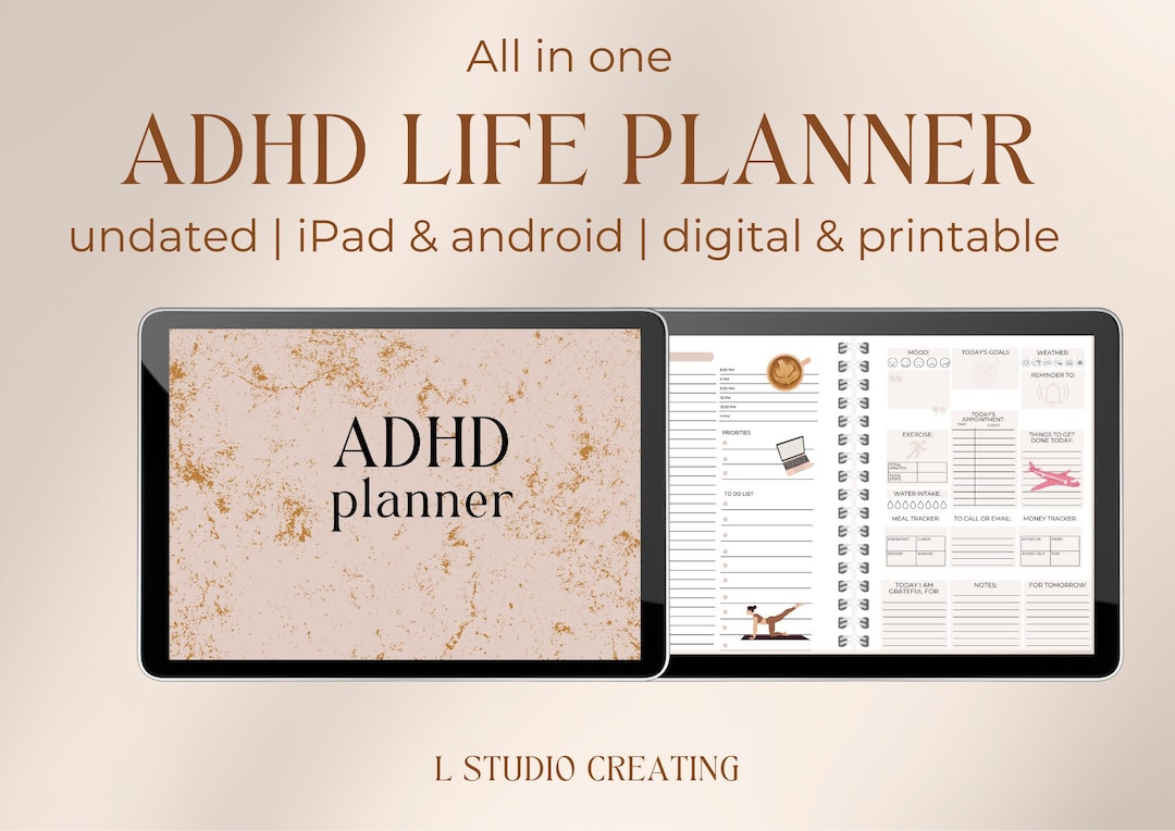 ADHD Digital Planner Undated Digital Planner ADHD Planner - Etsy
