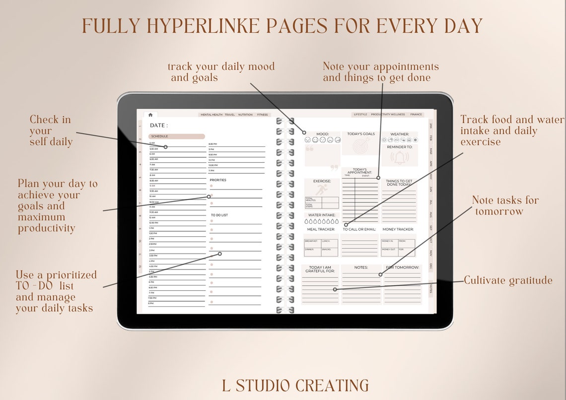 ADHD Digital Planner Undated Digital Planner ADHD Planner - Etsy