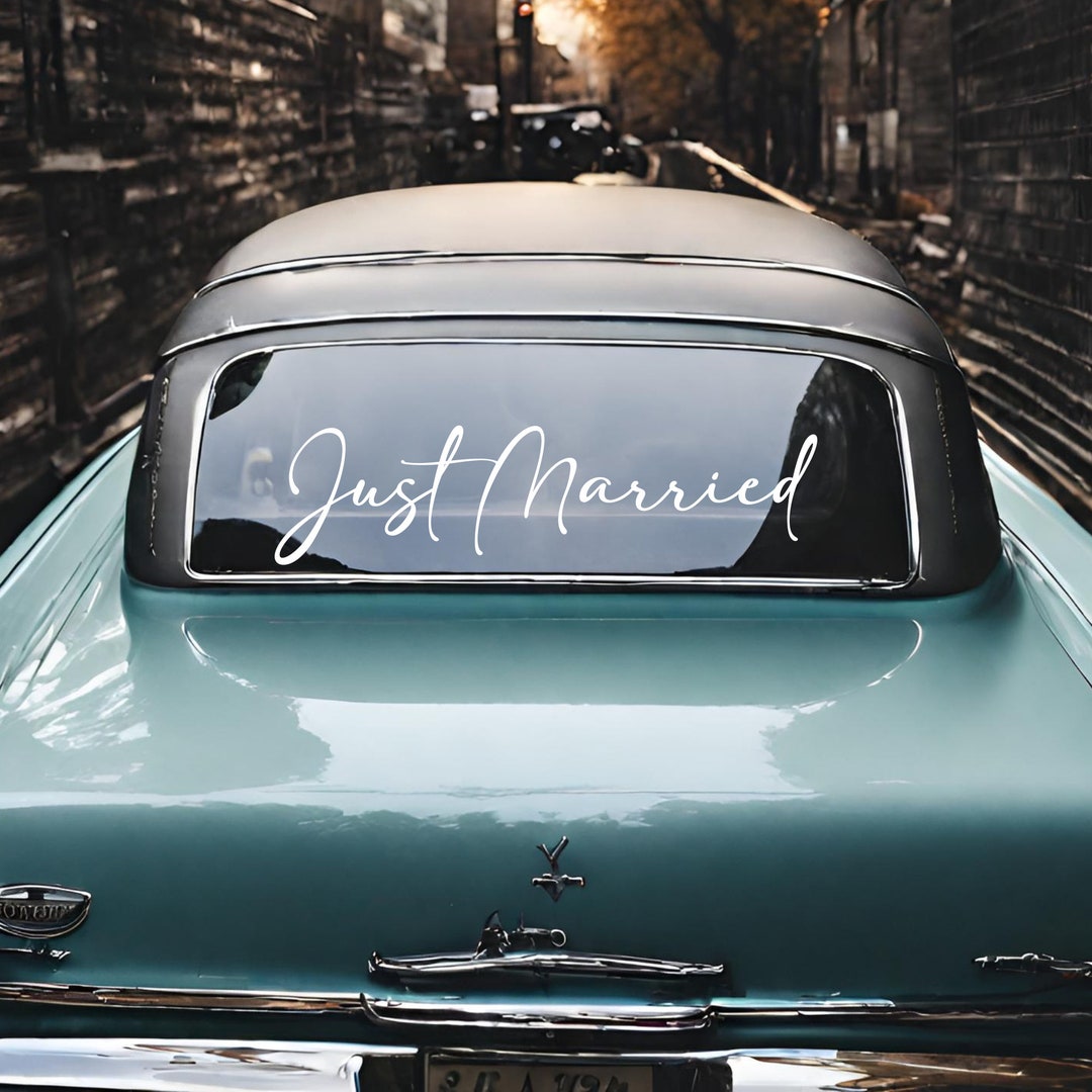 Just Married Sticker - Just Married Decal - Just Married Vinyl ...