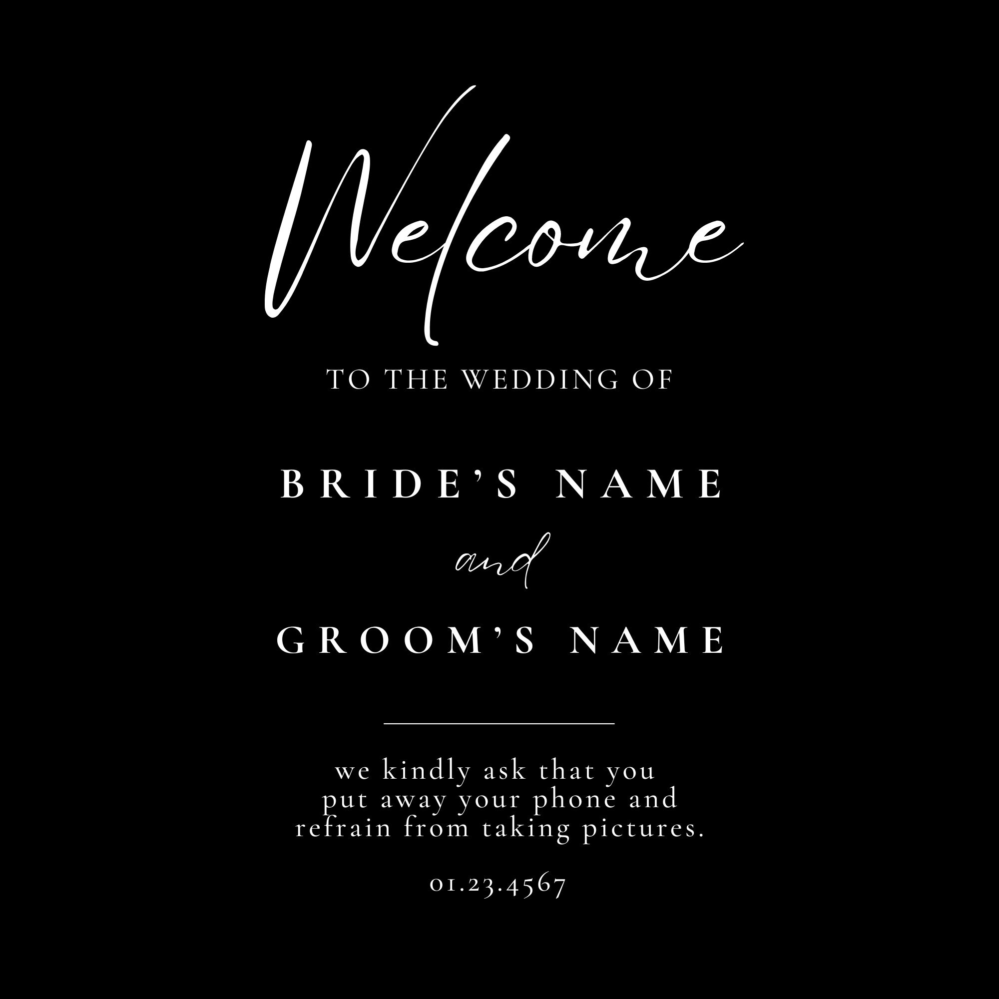 Personalized Wedding Sign Reception Elegant Wedding Decor for Your ...