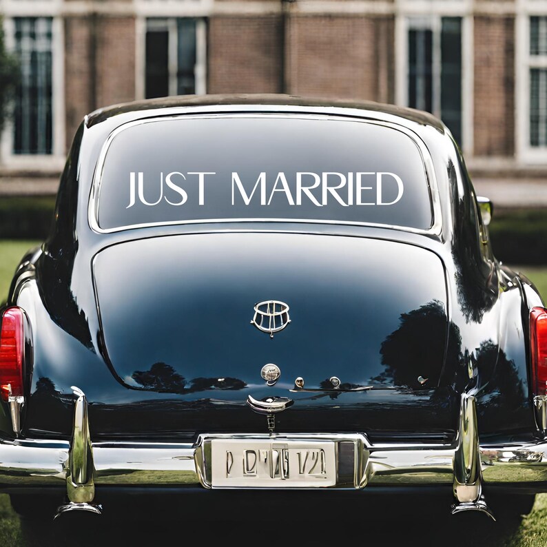Just Married Sticker Just Married Decal Just Married Vinyl Lettering ...