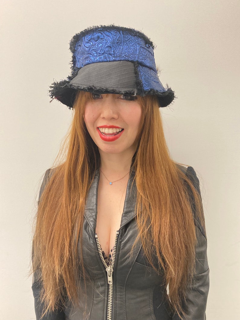 Silk Brocade Fedora/bucket Deconstructed Hat - Avante Garde One of a ...