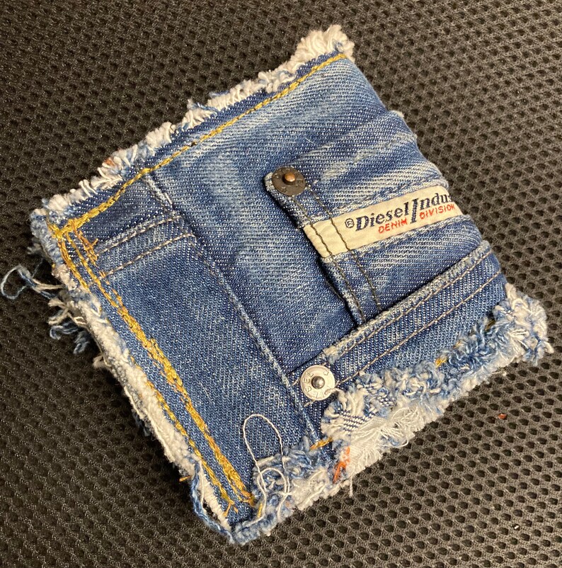 Recycle Leather/denim Hand Painted Wallet Made in New York - Etsy