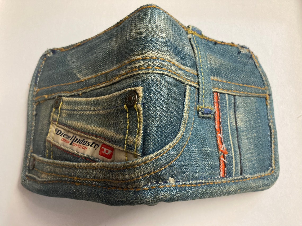 One of a Kind Recycle Funky Leather/denim Wallet Made in New York - Etsy