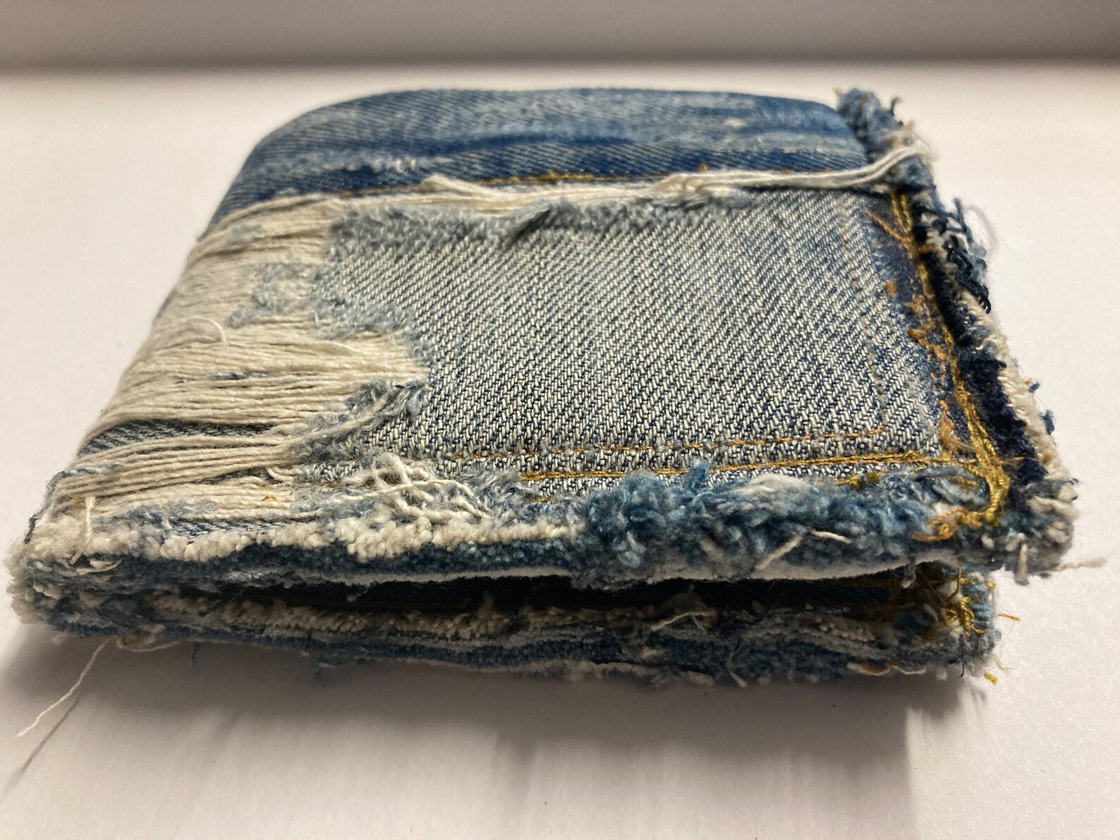 One of a Kind Recycle Leather/denim Funky Wallet Made in New York - Etsy