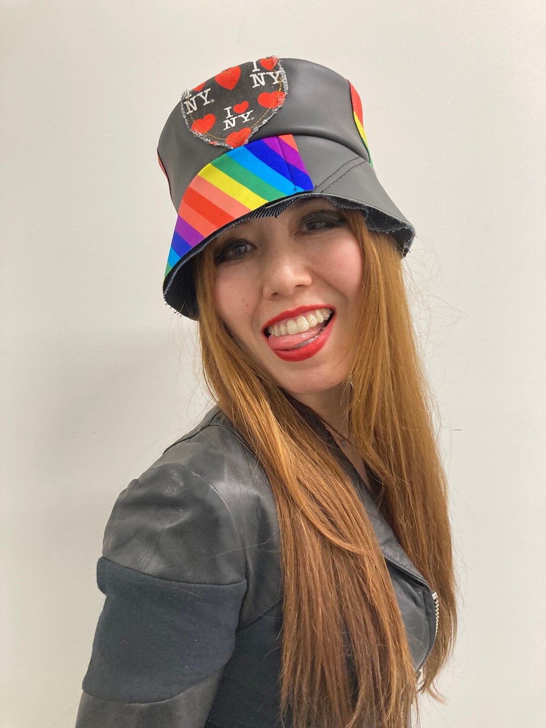 I LOVE NY Rainbow Fedora/bucket Deconstructed Hat Avante Garde One of a ...