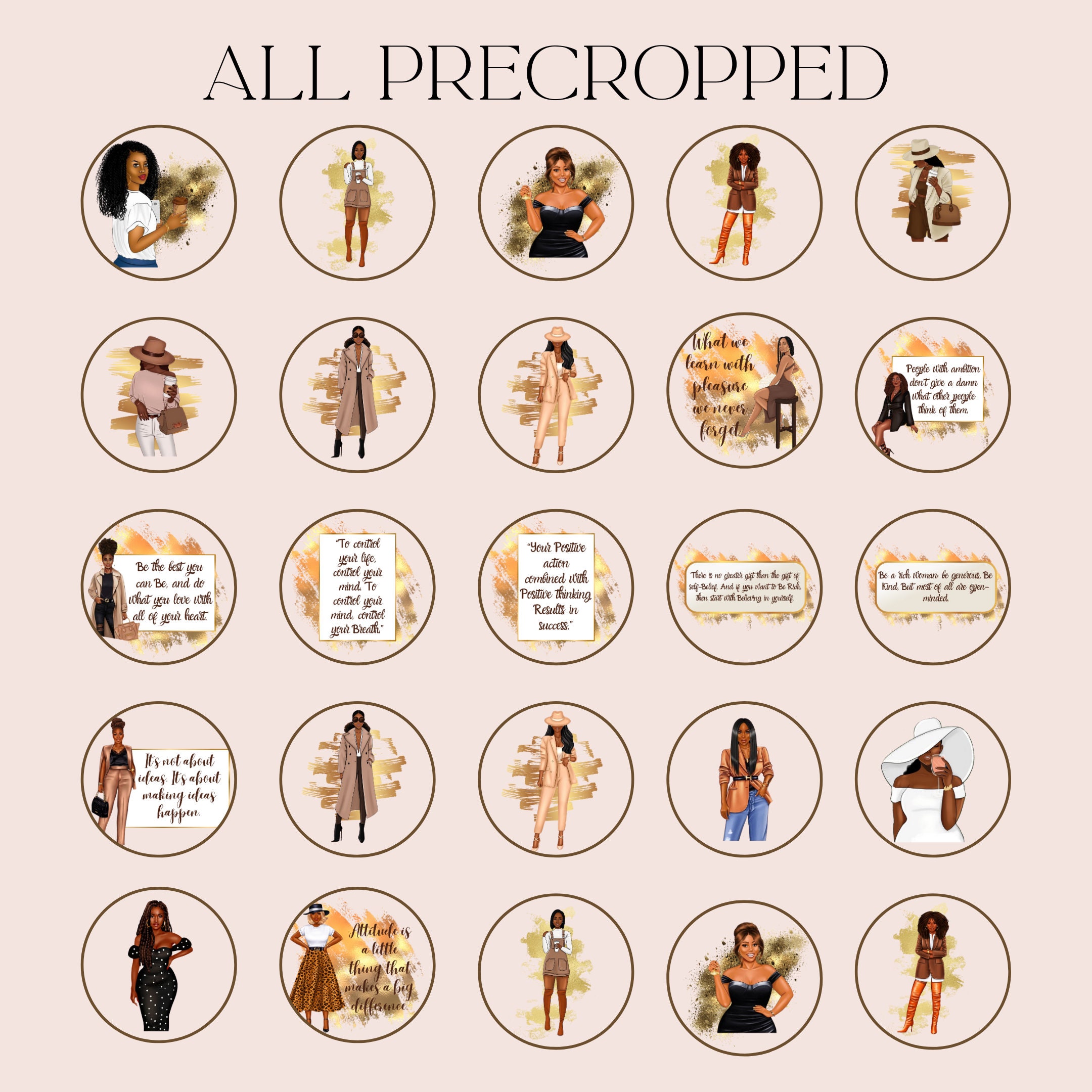 PLR Rich Mindset Digital Stickers, Motivational Planner Stickers ...