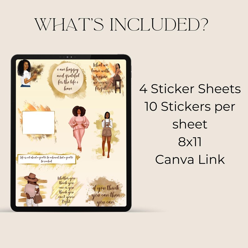 PLR Rich Mindset Digital Stickers, Motivational Planner Stickers ...