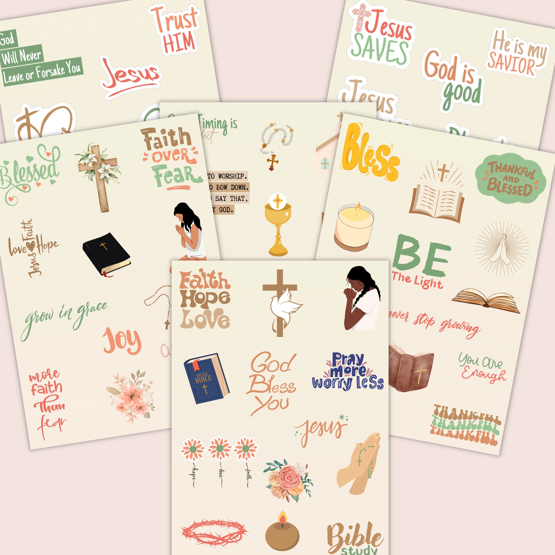 PLR Faith Digital Planner Stickers, Digital Sticker Book, Goodnotes ...