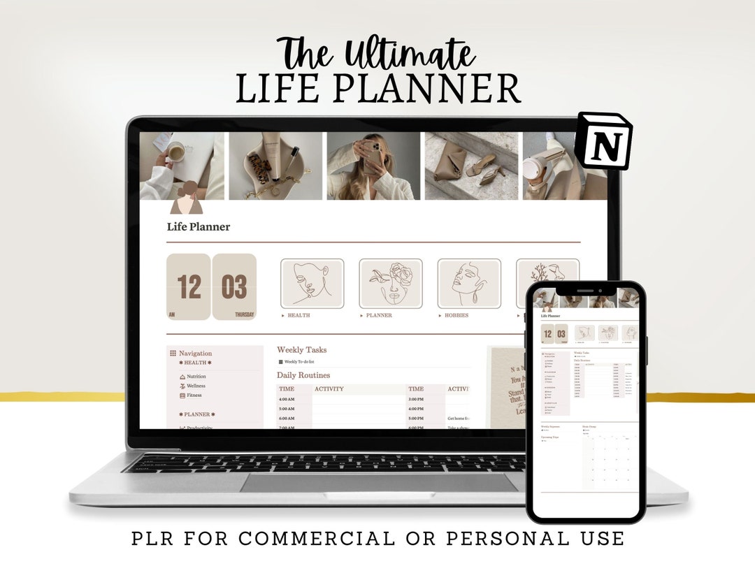 PLR All in One Life Planner, Ultimate Life Planner, All in One Digital ...